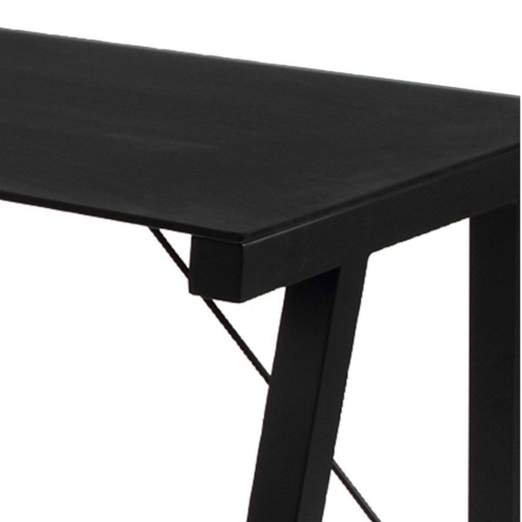 Black glass top desk store